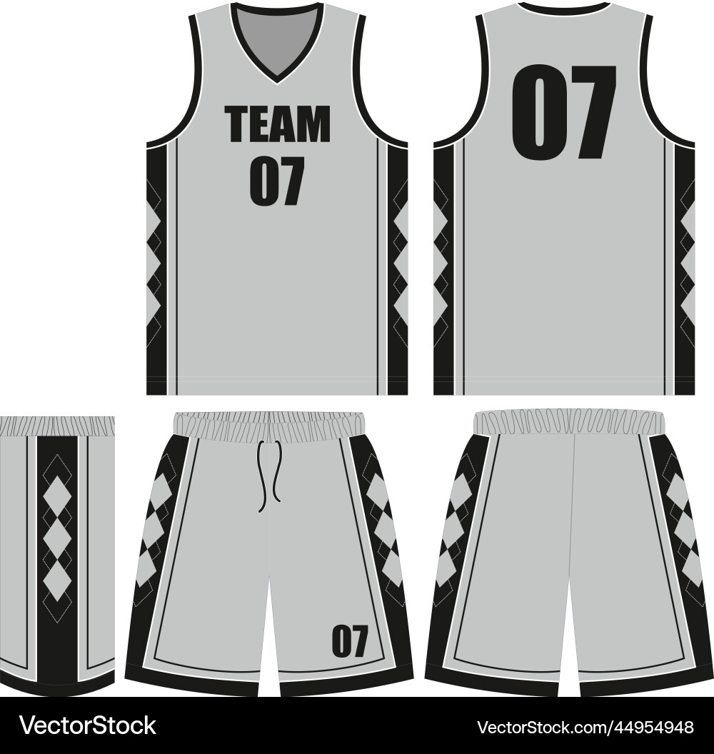 Basketball uniform design template Royalty Free Vector Image