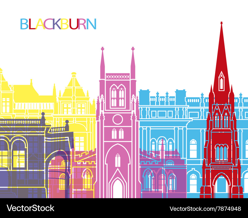 Blackburn skyline pop Royalty Free Vector Image