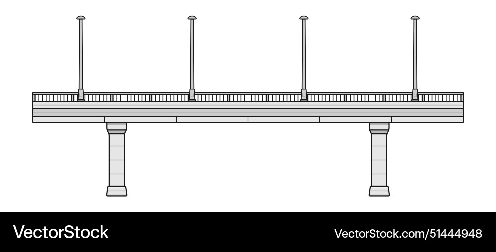 Concrete bridge with support column isolated Vector Image