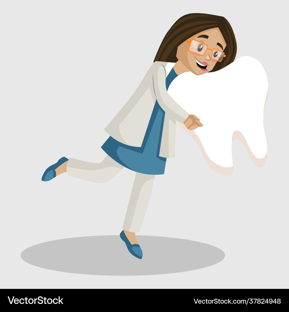 Female dentist cartoon character Royalty Free Vector Image