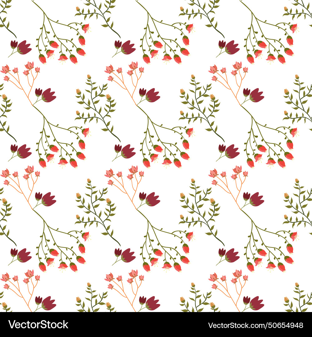 Free hand drawn pressed flowers pattern Royalty Free Vector