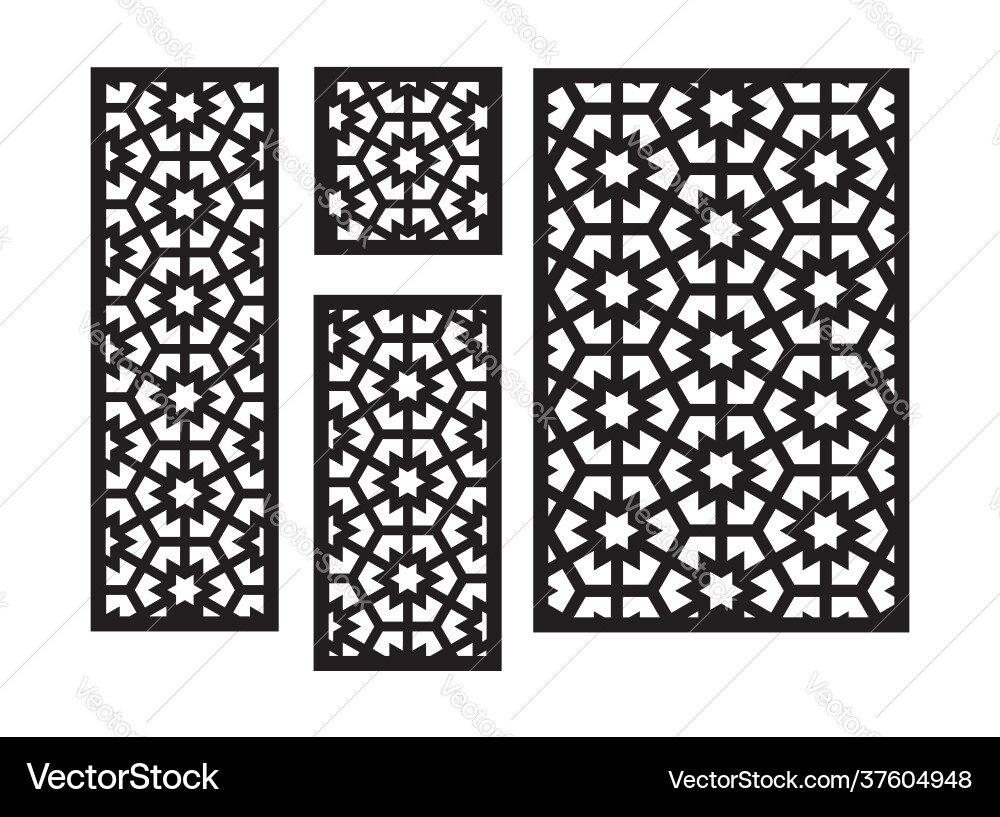 Islamic arabic laser cut pattern decorative panel Vector Image