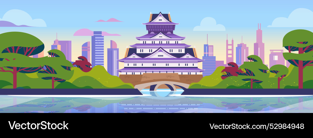 Japanese castle traditional architecture Vector Image