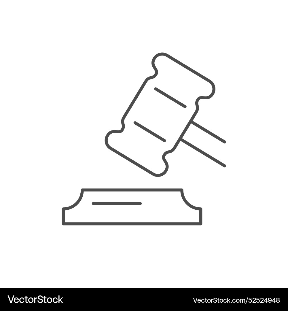 Judge gavel line outline icon Royalty Free Vector Image