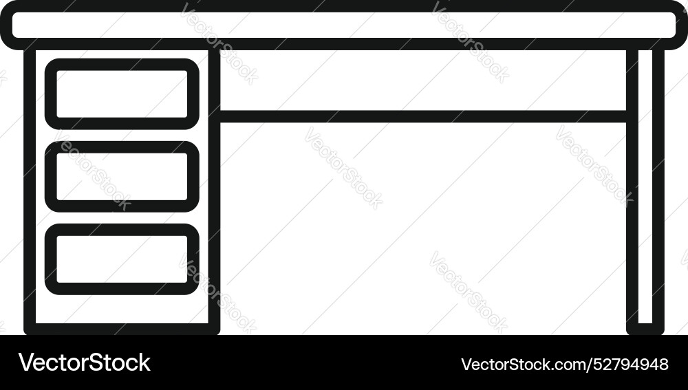 Office desk with drawers representing workplace Vector Image