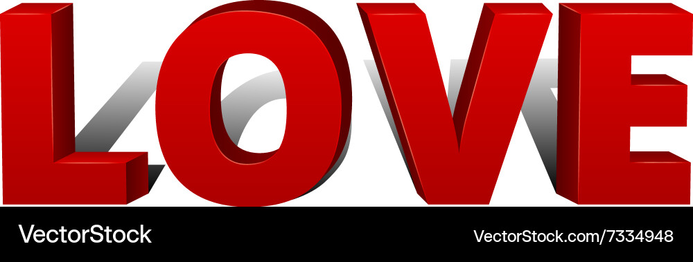 Red word love Royalty Free Vector Image - VectorStock