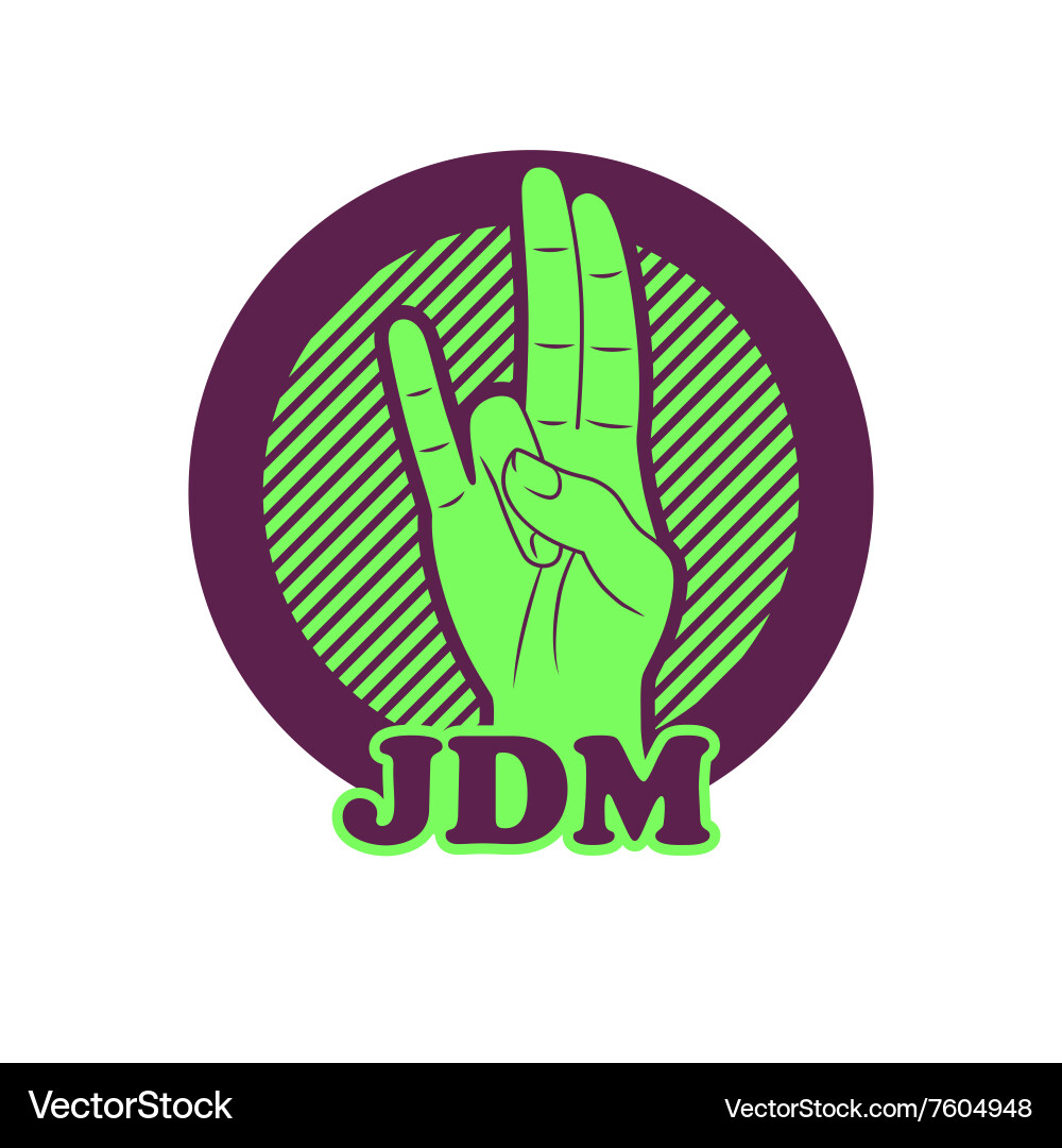 Shocker Hand Sign - JDM Style Royalty Free Vector Image