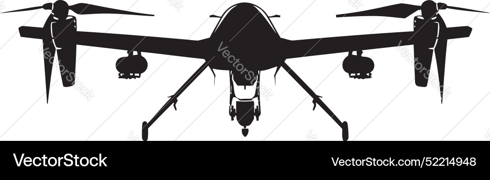 Sleek guardian black combat drone identity aerial Vector Image