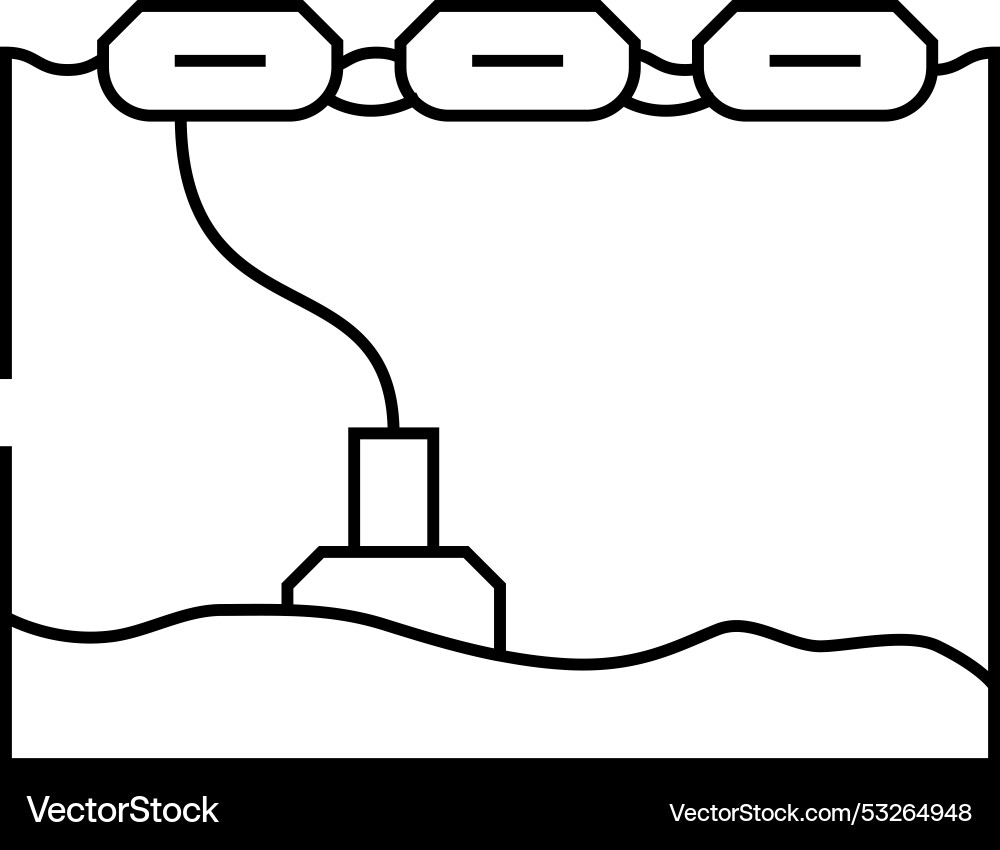 Wave energy generation tidal line icon Royalty Free Vector