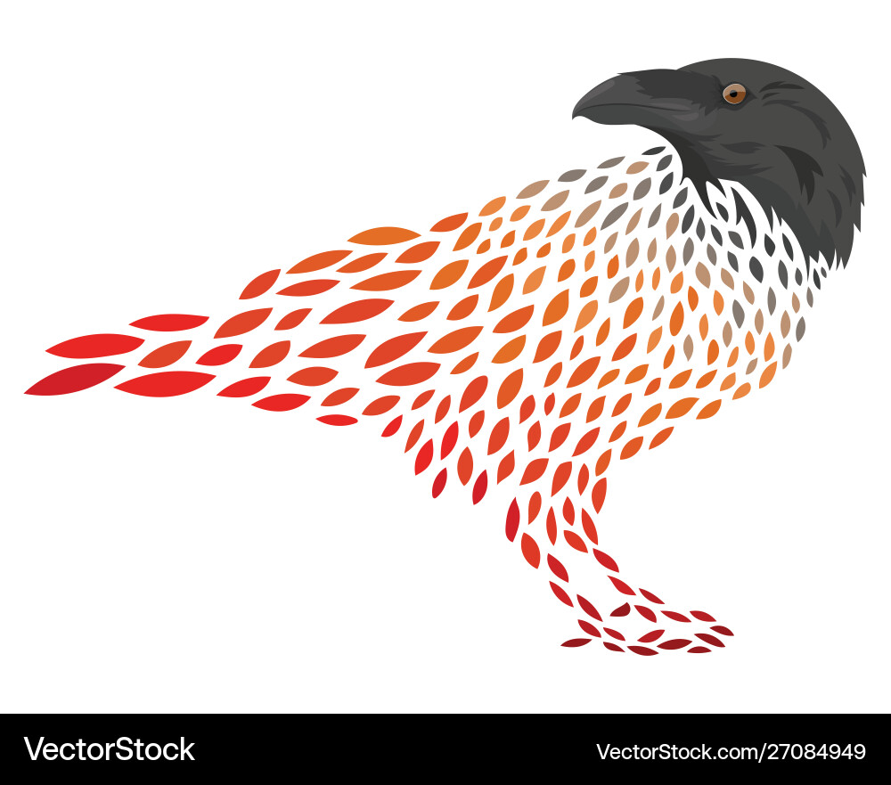 A cartoon crows stylized rook Royalty Free Vector Image