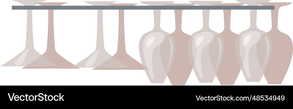 Glassware hanging cartoon dishware cocktail Vector Image