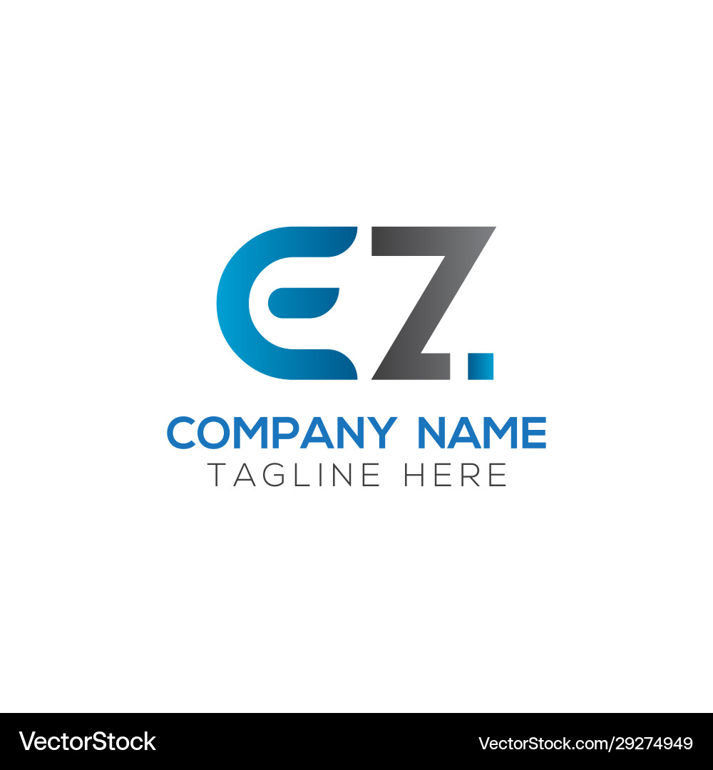 Initial ez letter logo with creative modern Vector Image