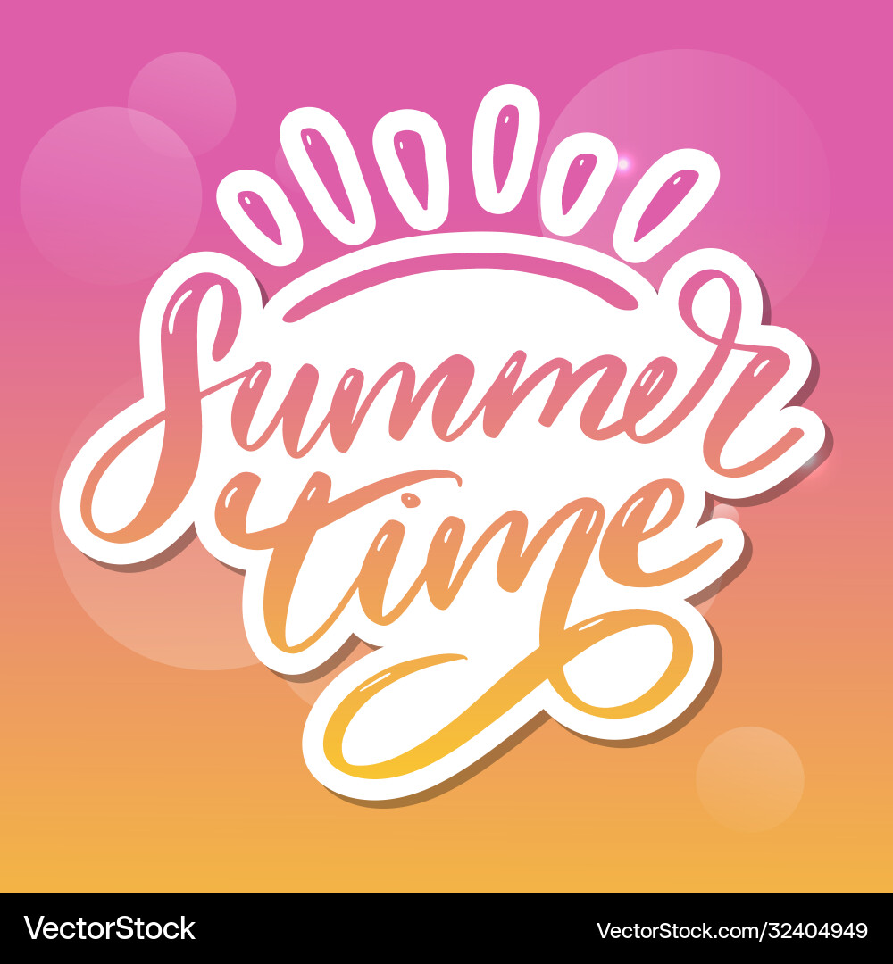 Summer time text lettering calligraphy letters Vector Image