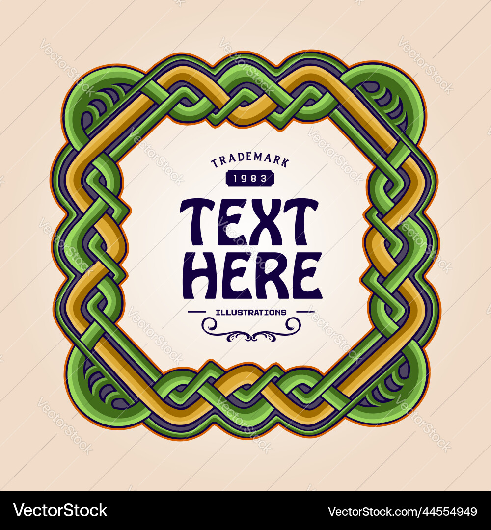 Vintage Viking Frame Royalty Free Vector Image