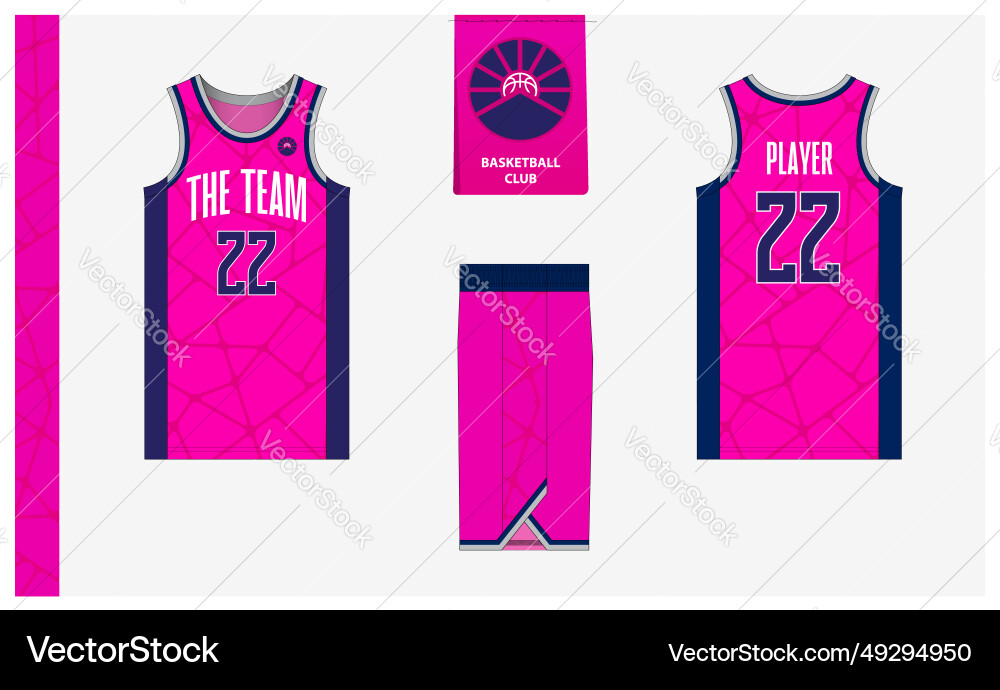 Basketball uniform mockup template and logo Vector Image