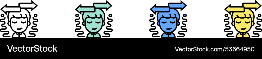 Behavior icon outline green blue and yellow style Vector Image