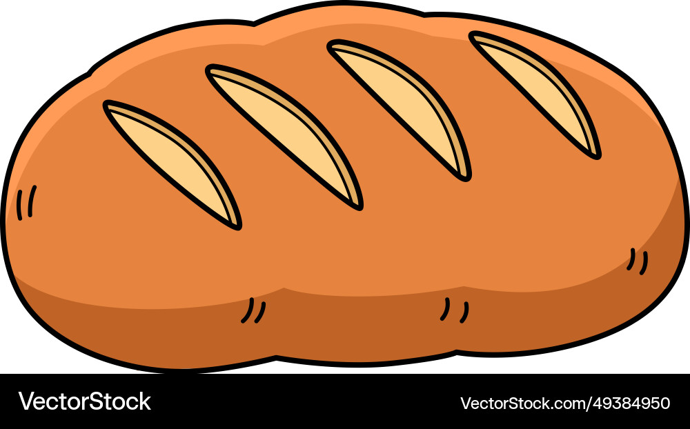 Bread cartoon colored clipart Royalty Free Vector Image
