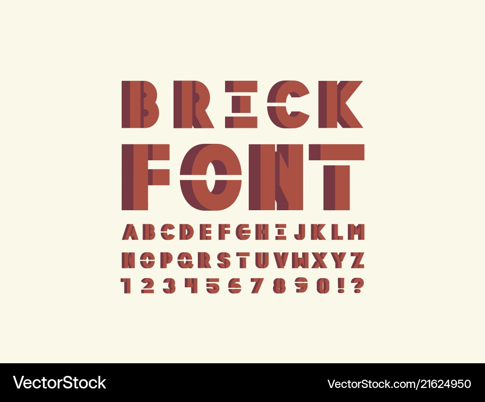 Brick font alphabet Royalty Free Vector Image - VectorStock