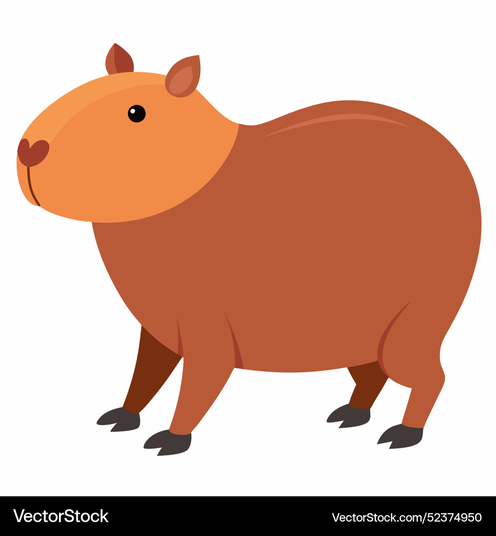 Capybara walks kawaii Royalty Free Vector Image