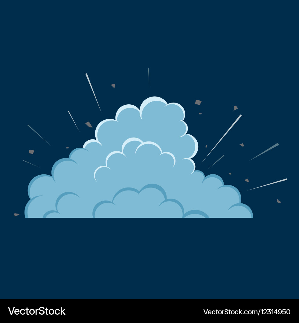 Cartoon bomb explosion with smoke Royalty Free Vector Image