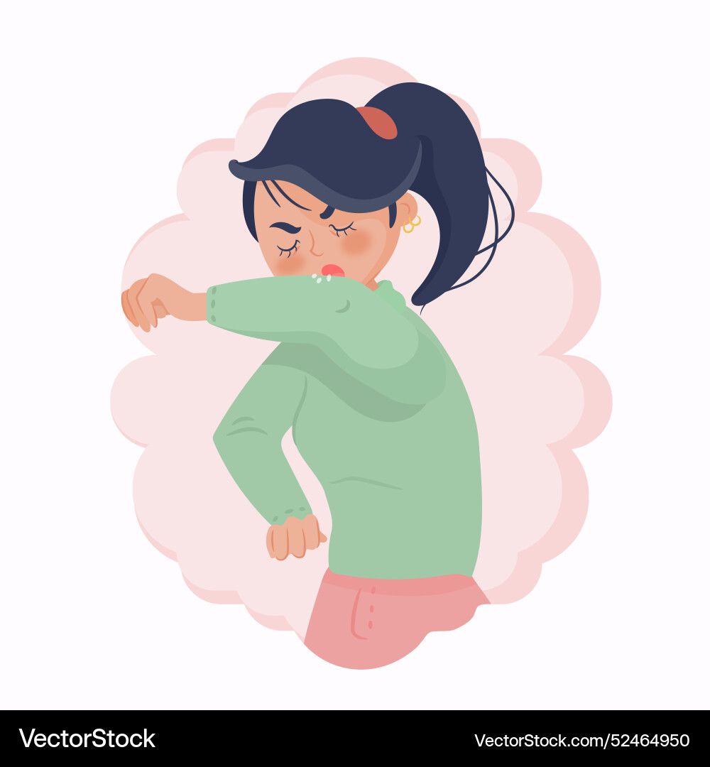 Coughing person concept Royalty Free Vector Image