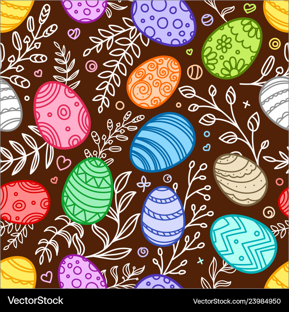 Easter seamless background festive elements Vector Image