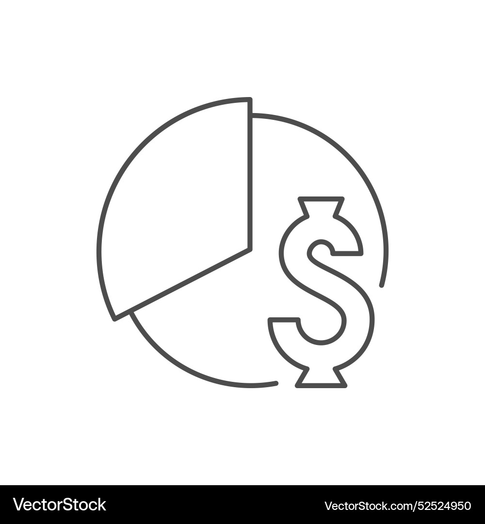 Financial graph line outline icon Royalty Free Vector Image