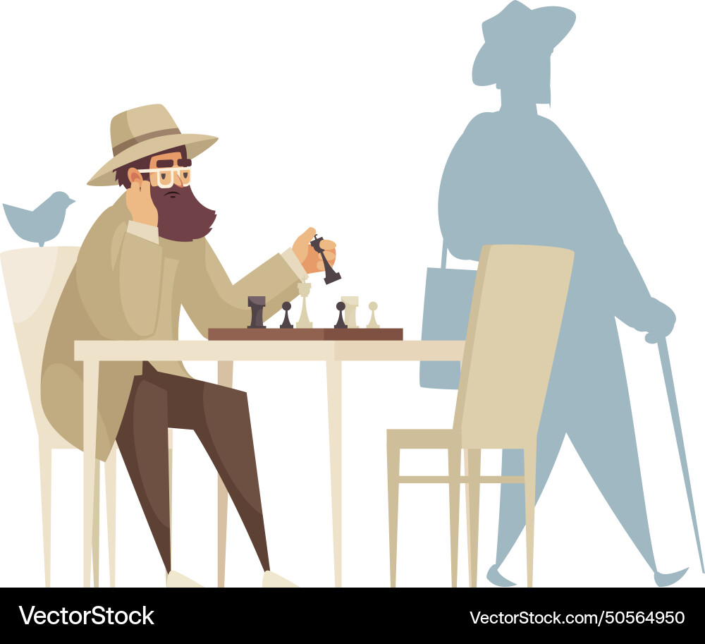 Lonely man composition Royalty Free Vector Image