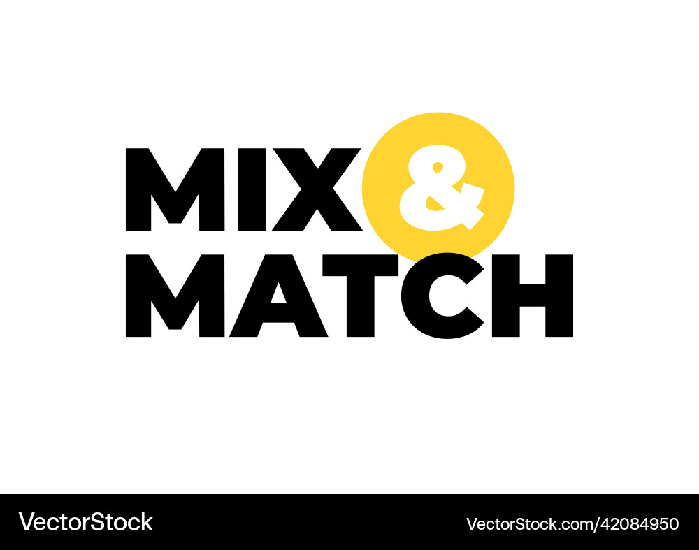 Mix and match typographic design Royalty Free Vector Image