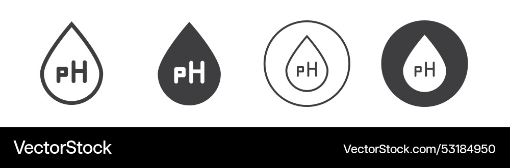 Ph water drop icon logo outline Royalty Free Vector Image