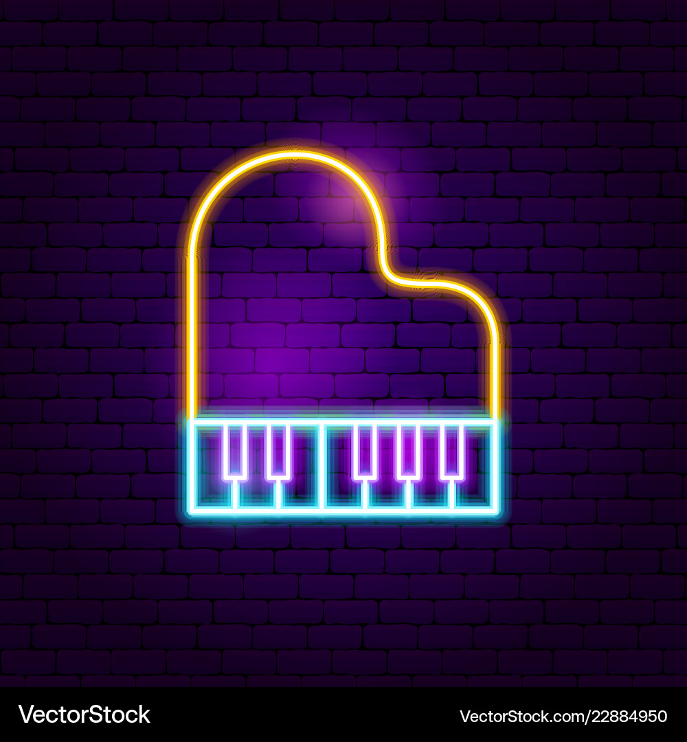 Piano neon sign Royalty Free Vector Image - VectorStock