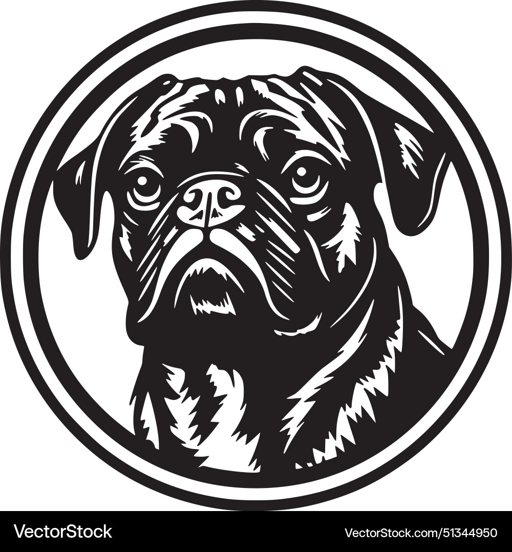 Pug - minimalist and flat logo Royalty Free Vector Image