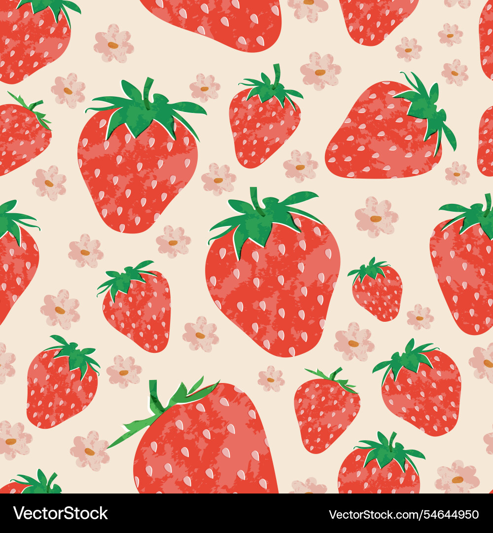Strawberry colorful seamless pattern Royalty Free Vector