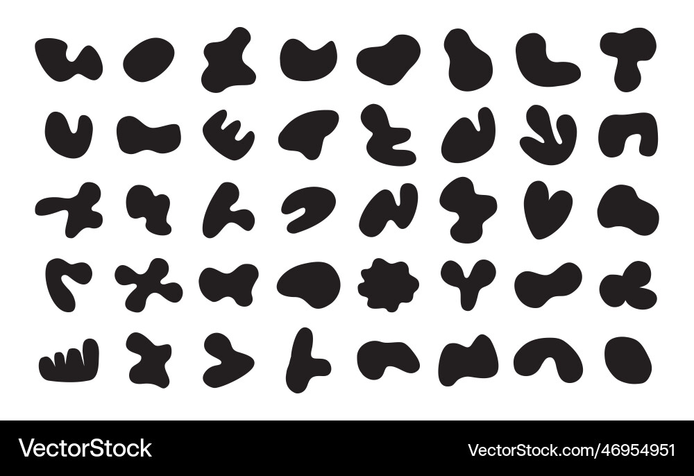 Black silhouette irregular odd stones icons set Vector Image