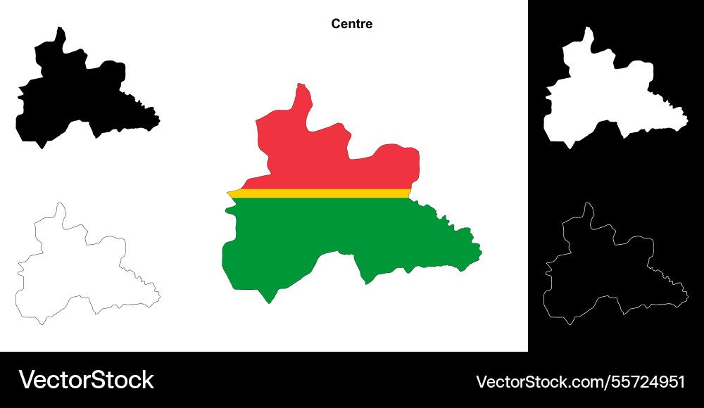 Centre outline map Royalty Free Vector Image - VectorStock