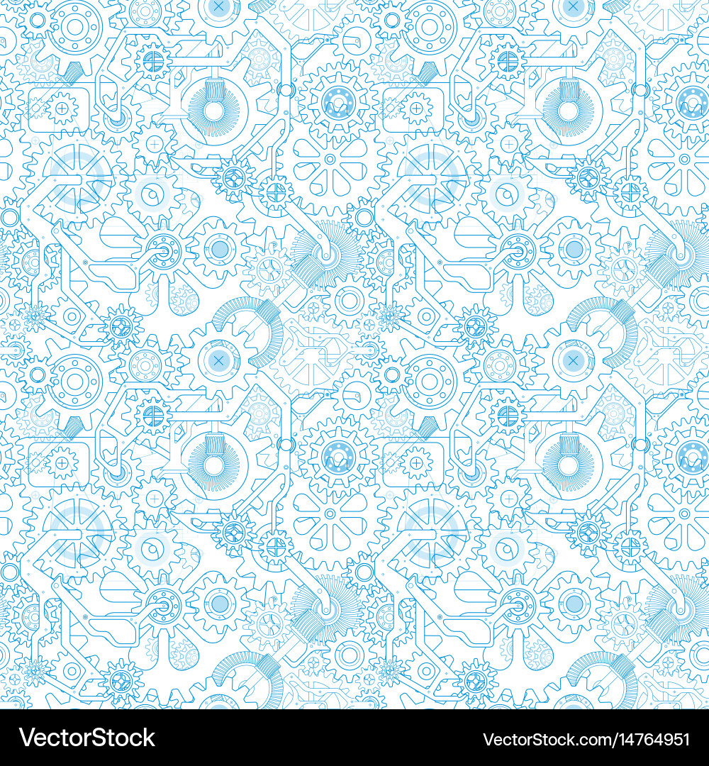 Clockwork Gears Blueprint Royalty Free Vector Image