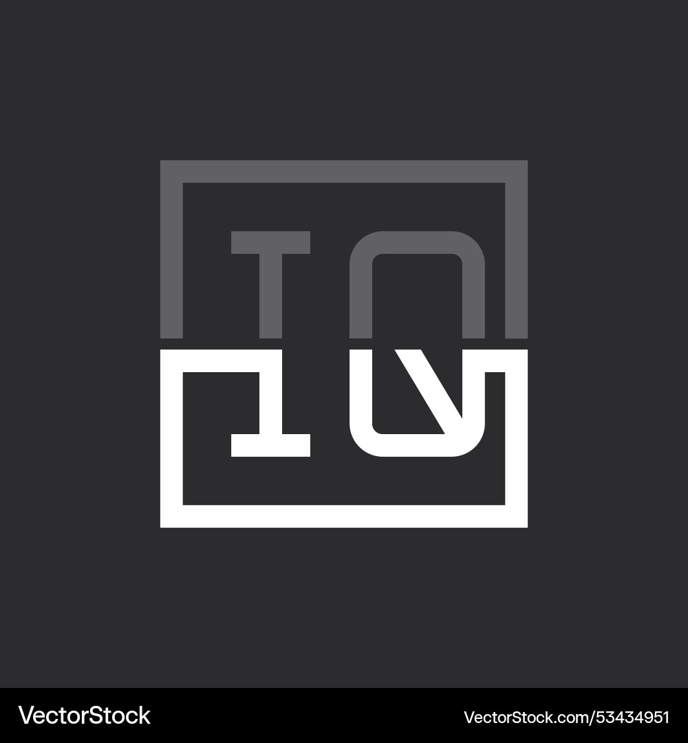 Creative modern minimalist iq letter logo design Vector Image