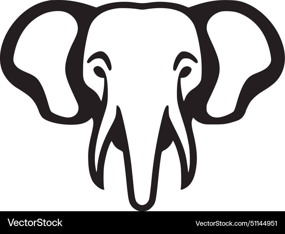 Elephant - black and white isolated icon Vector Image