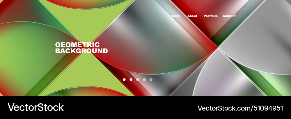 Geometric background with red green and gray Vector Image
