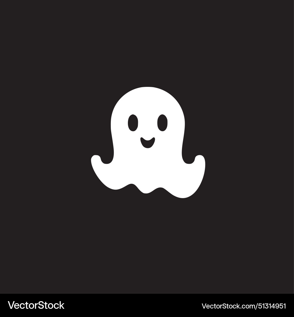 Ghost - minimalist and flat logo Royalty Free Vector Image