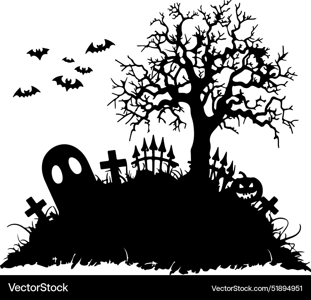 Graveyard 76 traced Royalty Free Vector Image - VectorStock