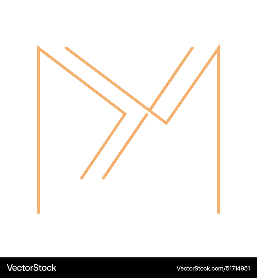 Minimalist letter mark logo Royalty Free Vector Image