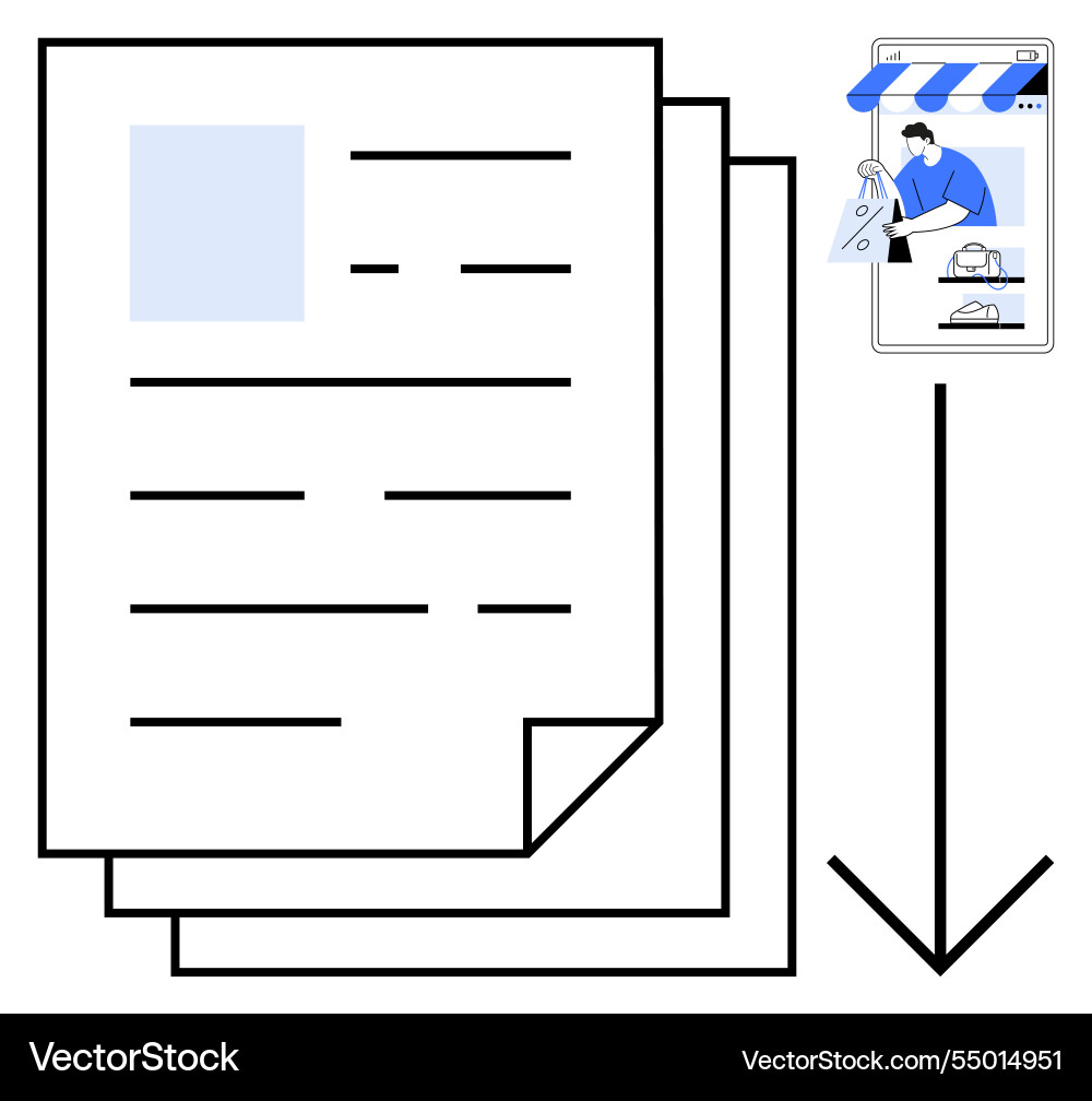 Transition from paper documents to digital Vector Image