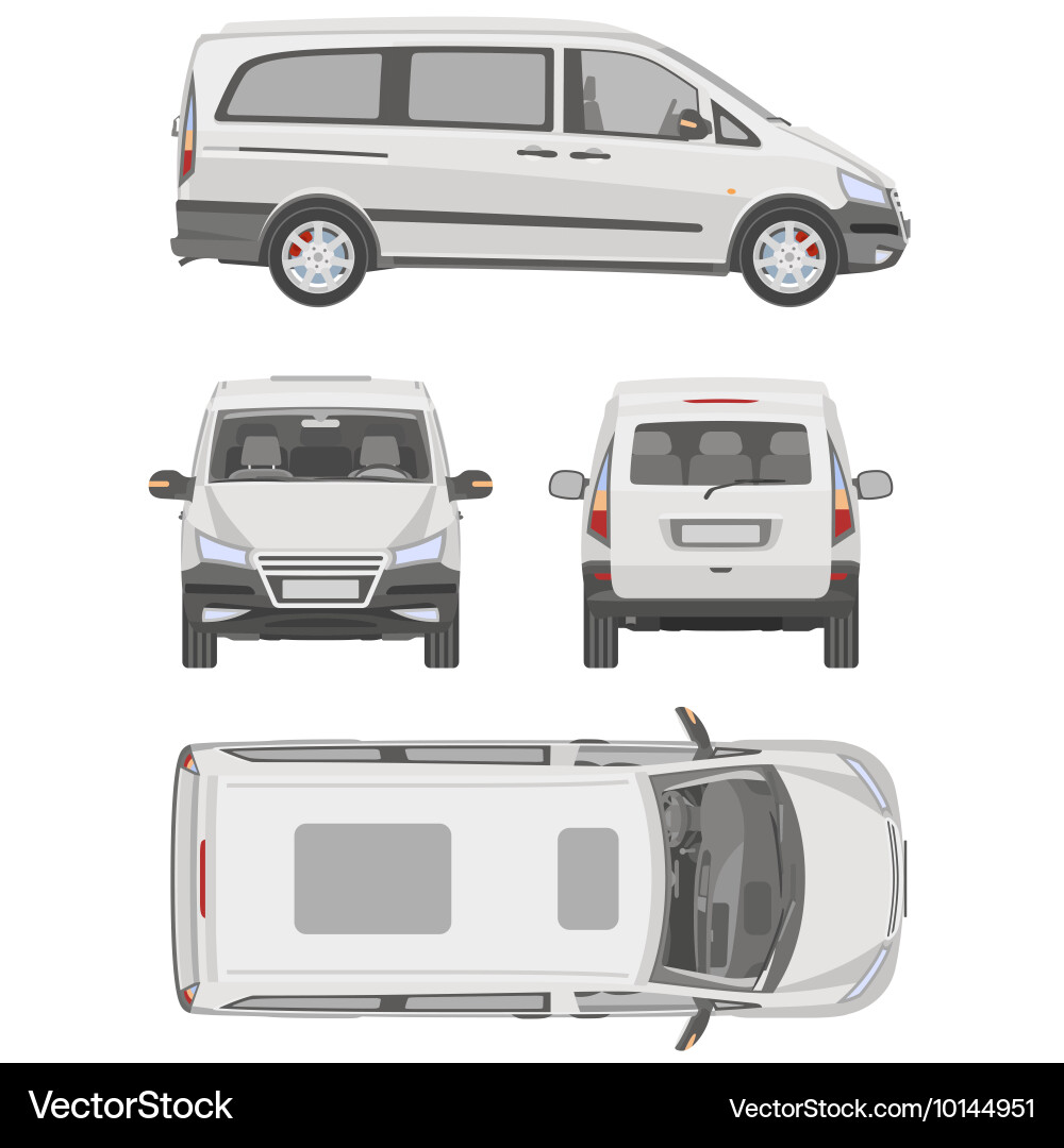 Van template commercial vehicle blueprint Vector Image