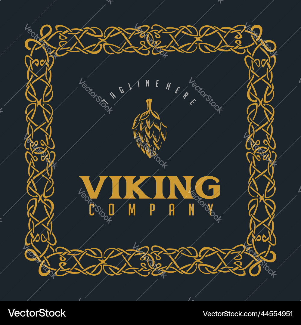 Viking border vintage ornament Royalty Free Vector Image