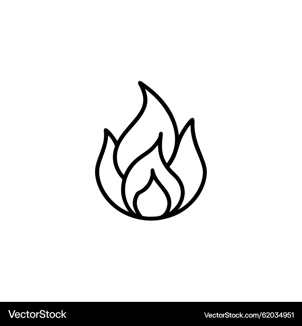 Wavy Flame Icon (62034951) – Royalty-Free Vector | VectorStock
