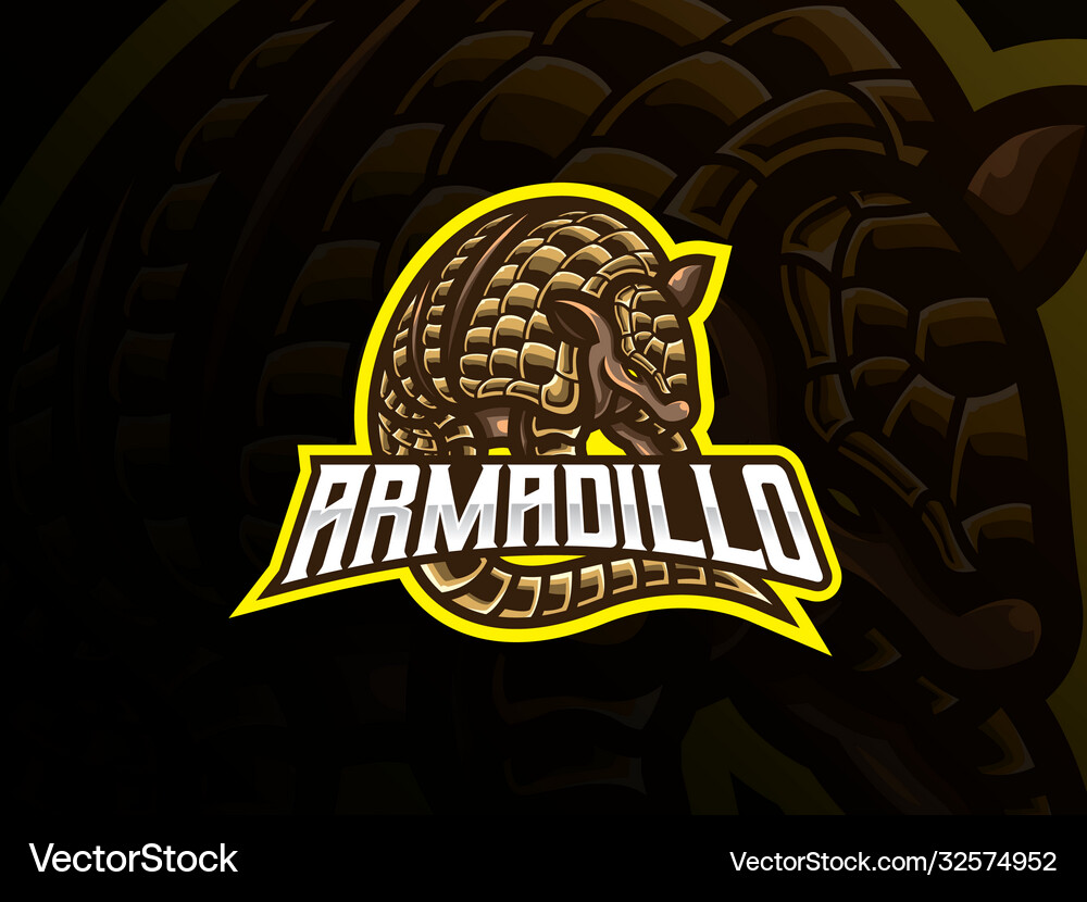 Armadillo mascot sport logo design Royalty Free Vector Image