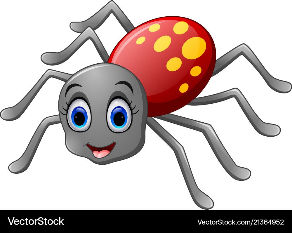 Cute spider cartoon Royalty Free Vector Image - VectorStock