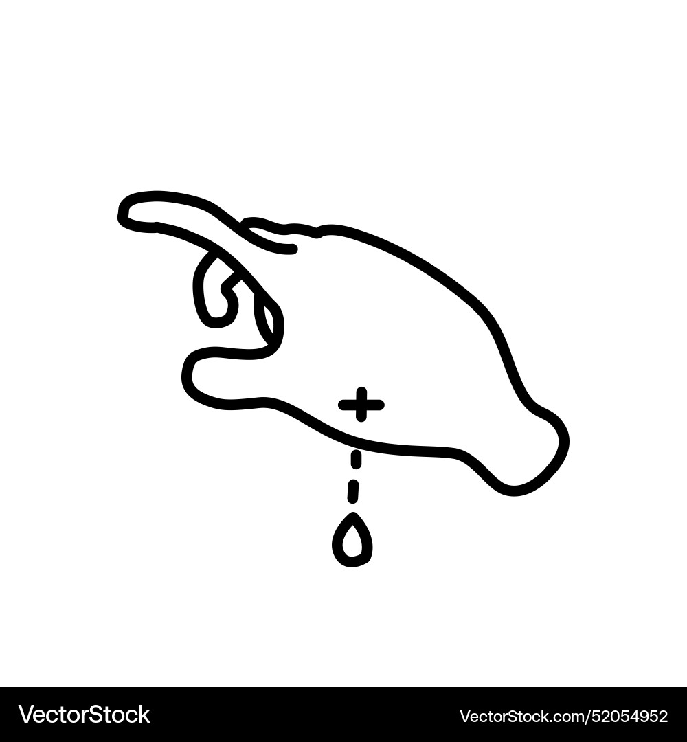 Hand with blood drop icon for donation Royalty Free Vector