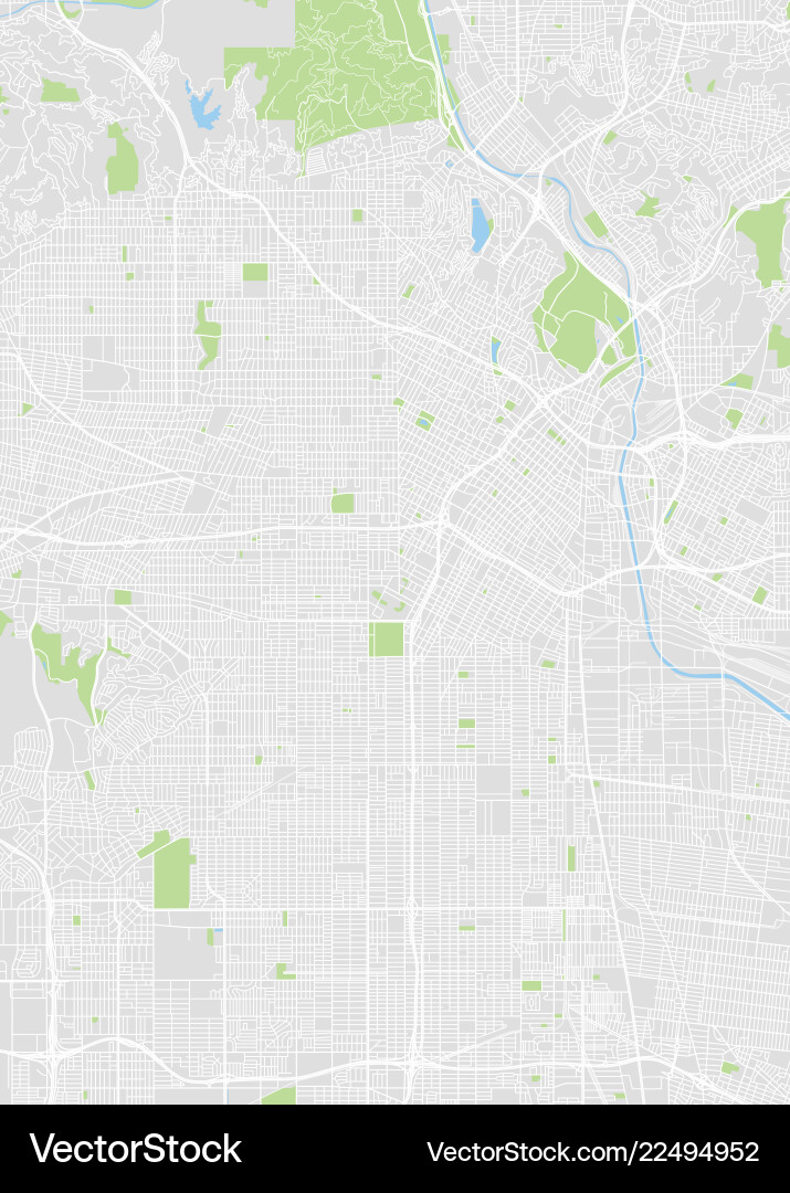 Los Angeles City Map Royalty Free Vector Image
